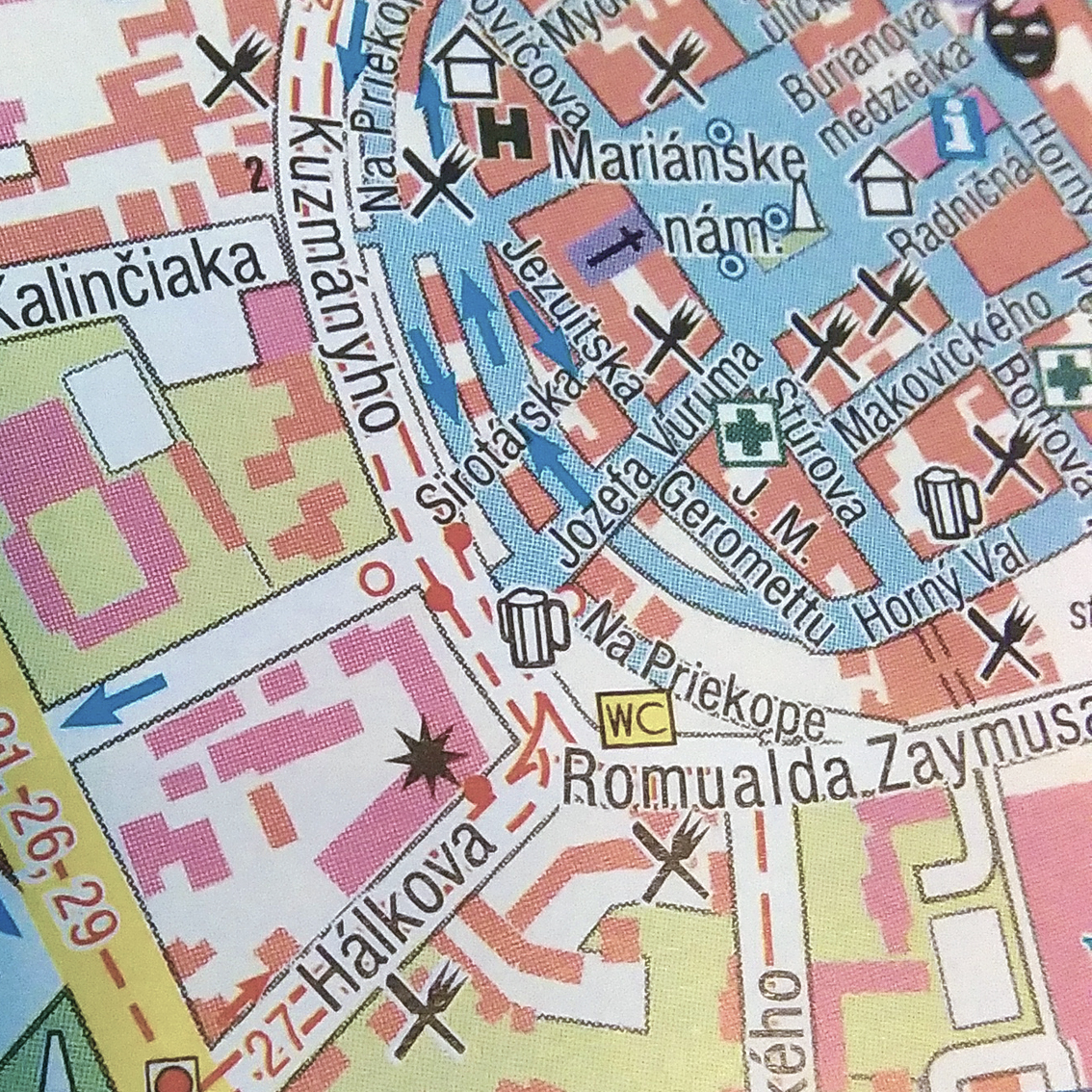 NÁSTENNÉ MAPY | Žilina 85x65,5cm lamino, lišty nástenná mapa | www ...